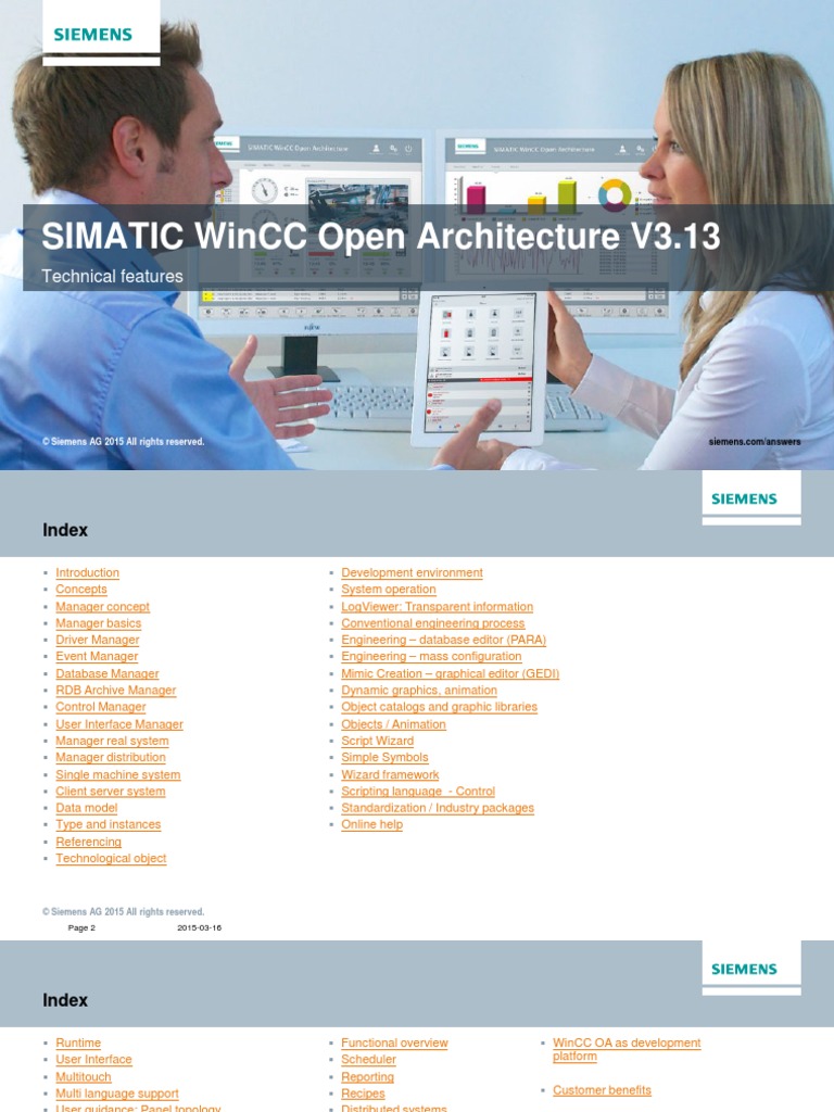 PR WinCC OA V3.13 Technical Features en | PDF | Scada | Databases