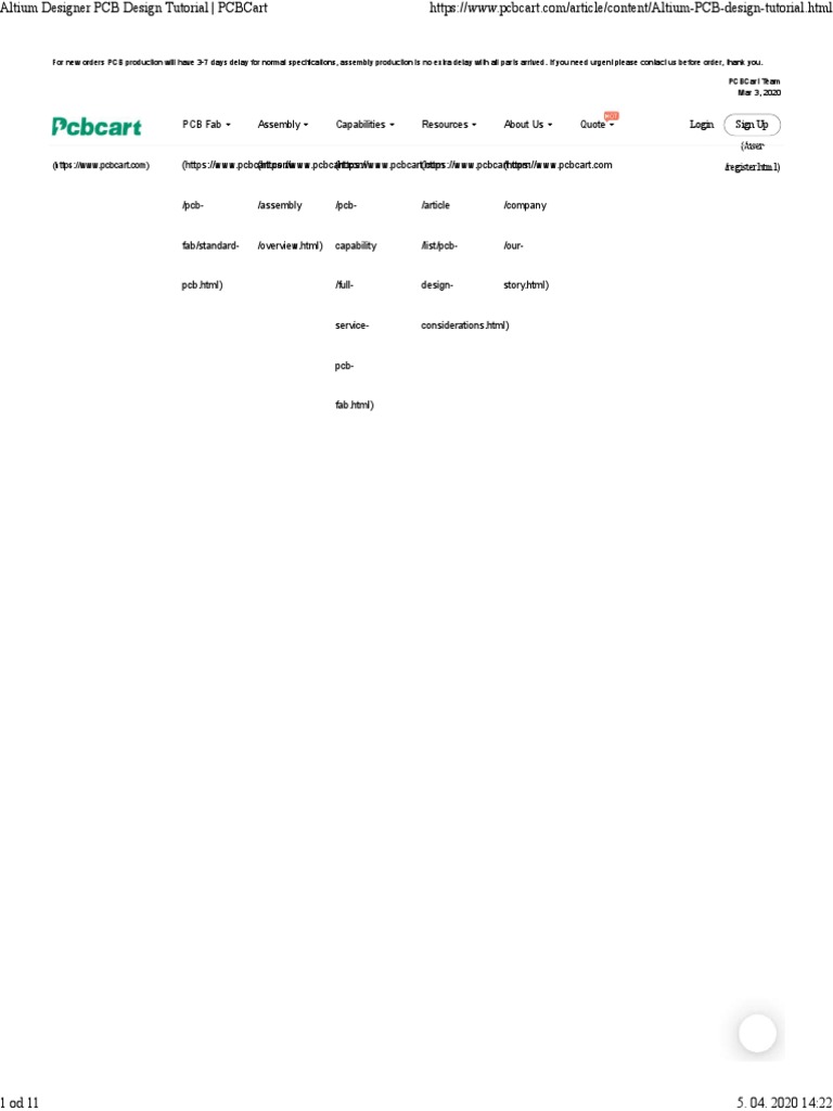 Altium Designer PCB Design Tutorial - PCBCart | PDF | Printed Circuit Board | Computing