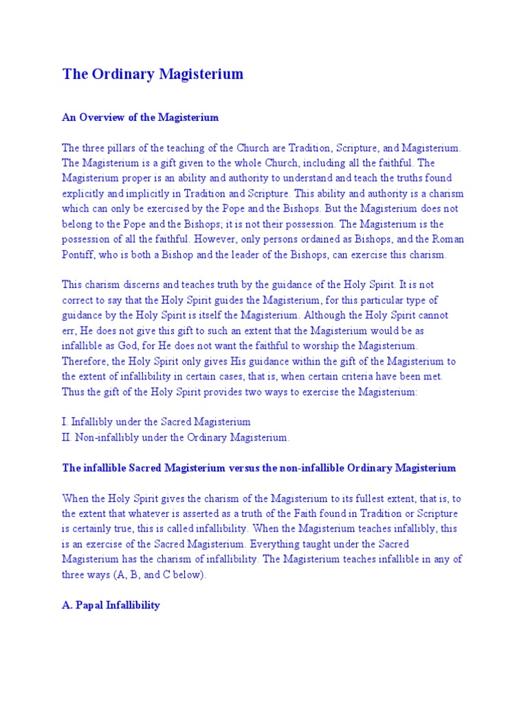 The Ordinary Magisterium | PDF | Pope | Religious Organizations