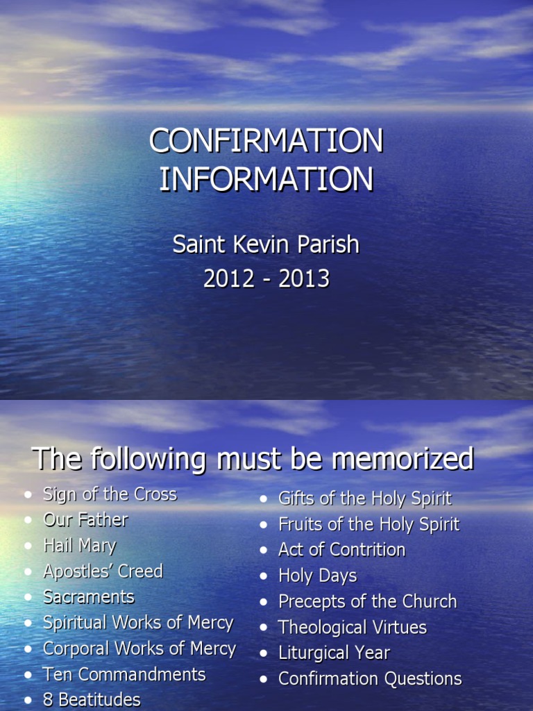 Confirmation Information | PDF | Confirmation | Eucharist