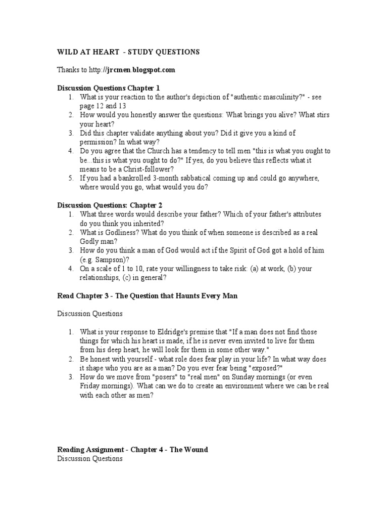 WILD AT HEART Study Guide | PDF | Satan | God