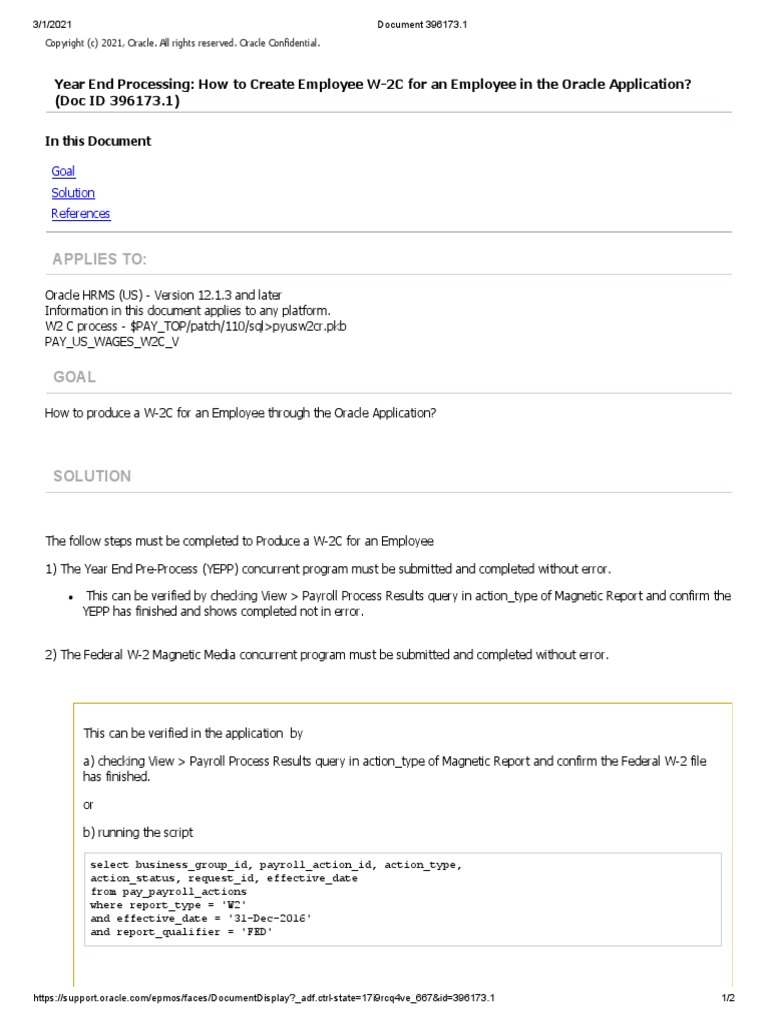 Year End Processing - How To Create Employee W-2C For An Employee in ...