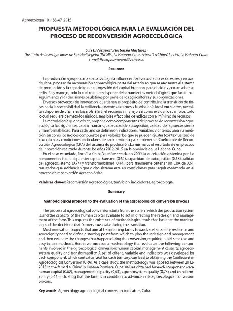 Variables Reconversion-Sem. Agroec - Inta Cnia-112016 | PDF ...