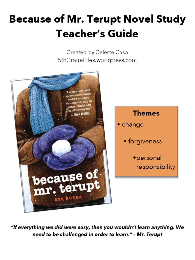 Because of Mr. Terupt Guide Updated 10.18 | PDF | Reading Comprehension ...