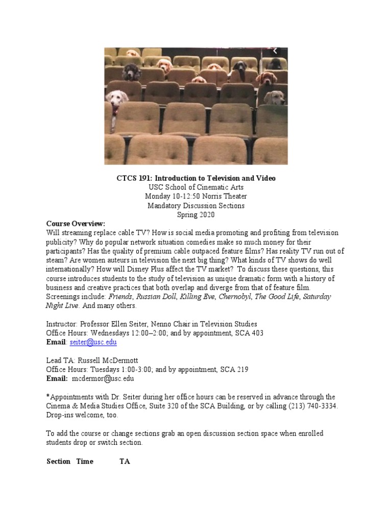 CTCS 191: Introduction To Television and Video: Night Live. and Many ...