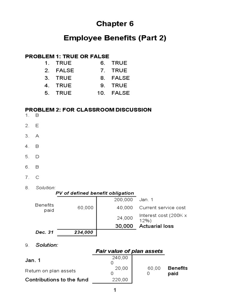Sol. Man. - Chapter 6 Employee Benefits 2 | PDF | Defined Benefit ...