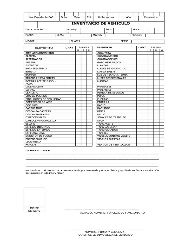 Inventario Detallado de Vehículos | PDF | Industria automotriz ...