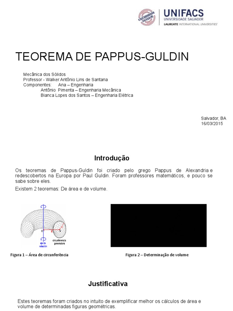Mecânica Do Sólidos - PAPPUS GULDIN | PDF | Geometria | Analise matemática