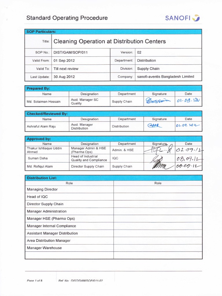 Cleaning Procedures at Distribution Centers | PDF | Brush | Pallet