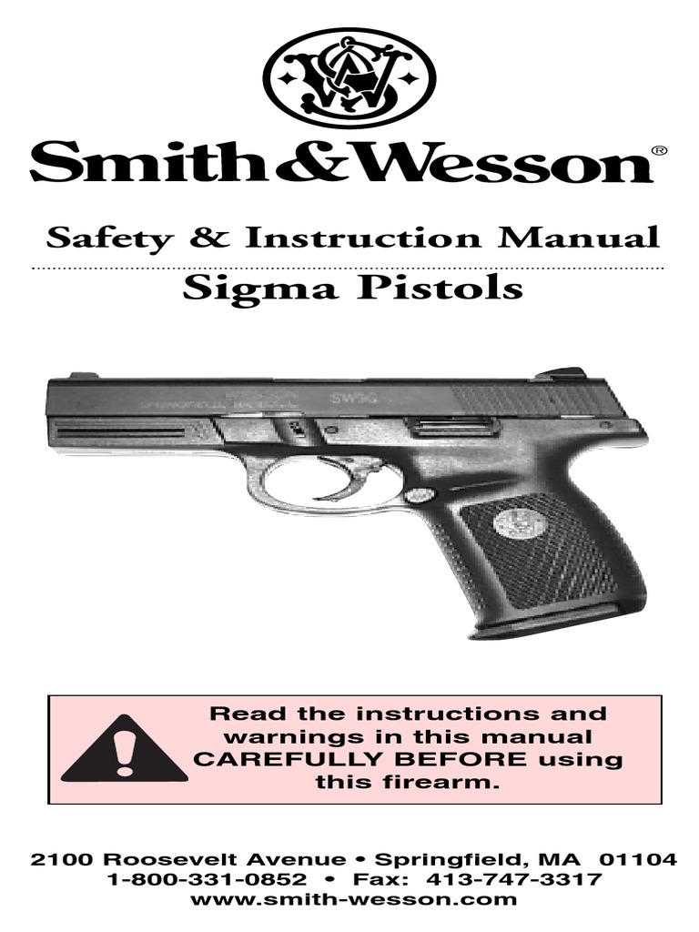 Sigma Pistols: Safety & Instruction Manual | PDF | Trigger (Firearms ...