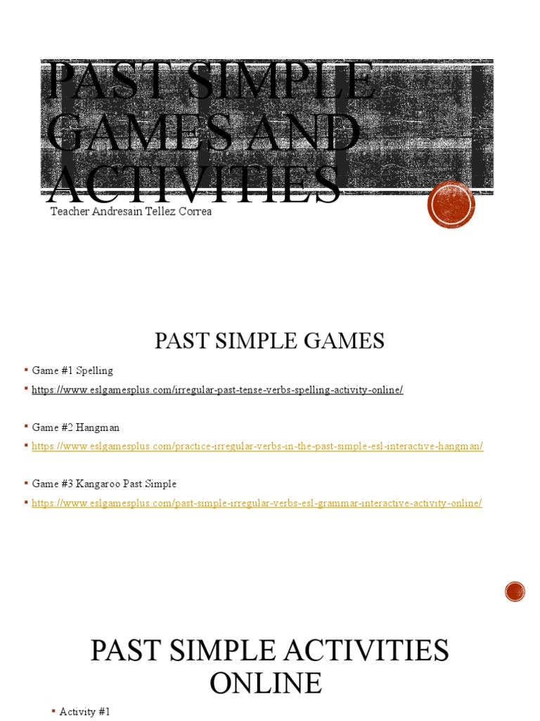 Past Simple Games and Activities | PDF