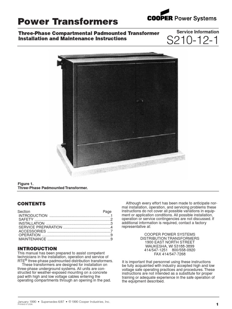 Power Transformers: Three-Phase Compartmental Padmounted Transformer ...