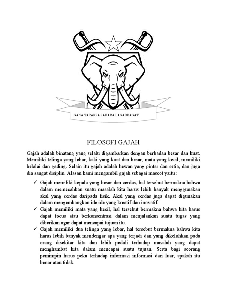 Filosofi Gajah: Simbol Kepemimpinan dan Kebijaksanaan | PDF | Karier ...