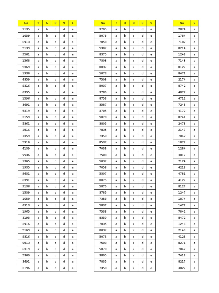 Soal Psikotes Angka Hilang | PDF | Griya & Taman | Teknologi & Rekayasa