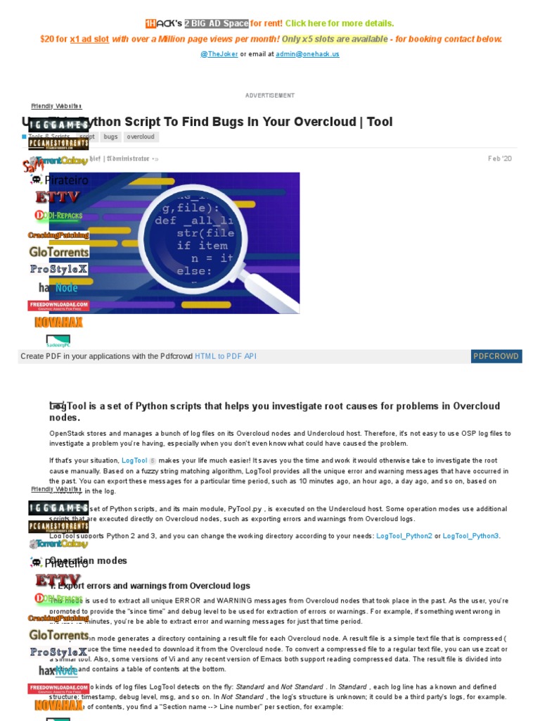 Use This Python Script To Find Bugs in Your Overcloud - Tool | PDF ...