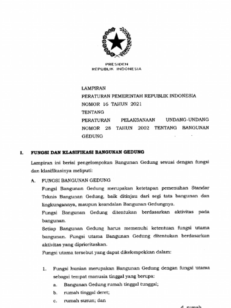 PP Nomor 16 Tahun 2021 - Lamp. Bagian 1-Compressed | PDF