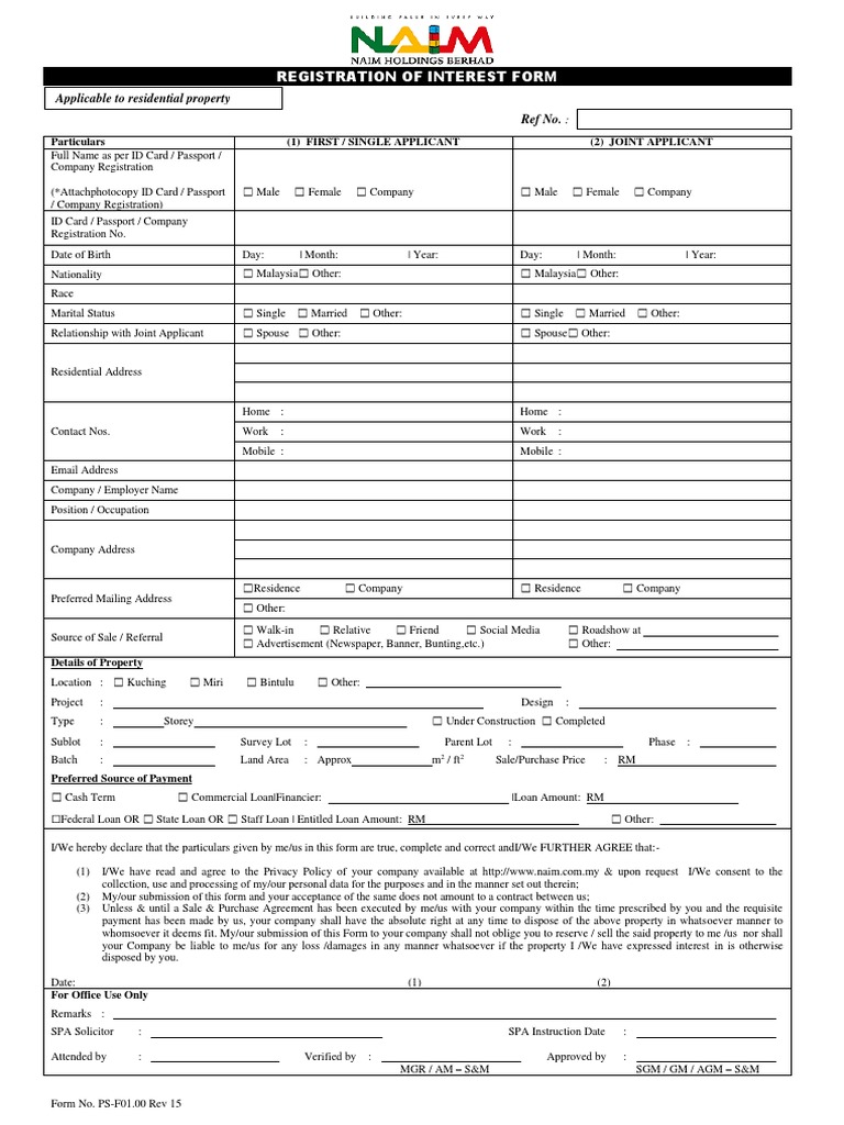 Property Booking Form Template Malaysia | PDF | Identity Document | Justice