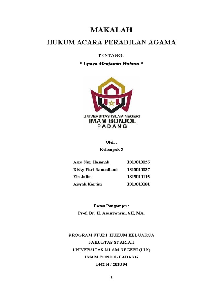 Makalah Kelompok 5 HAPA HKA | PDF