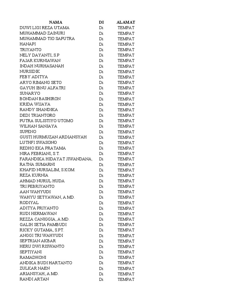 Data Undangan 1 | PDF