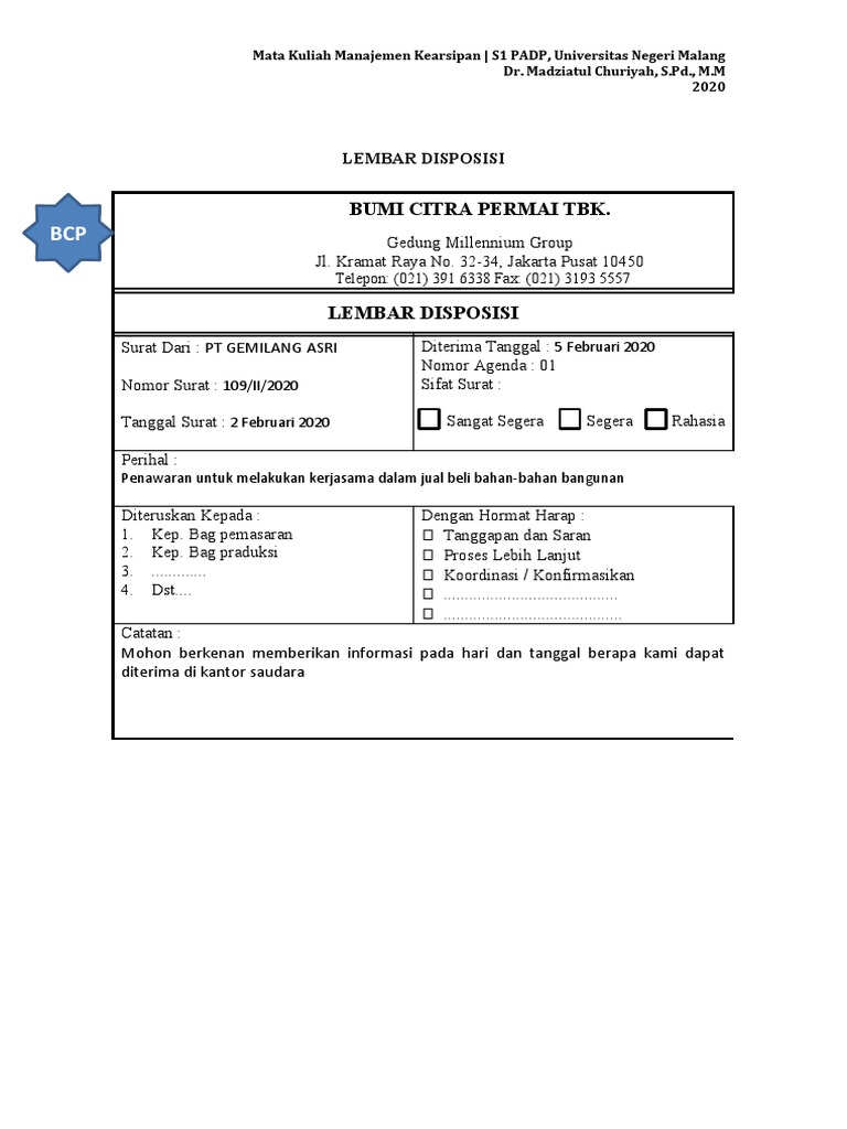 File Lembar Disposisi | PDF