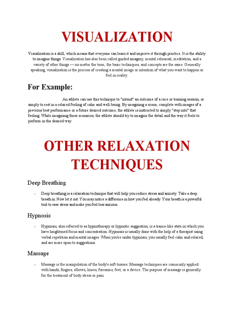 Other Relaxation Techniques | PDF | Relaxation (Psychology) | Hypnosis