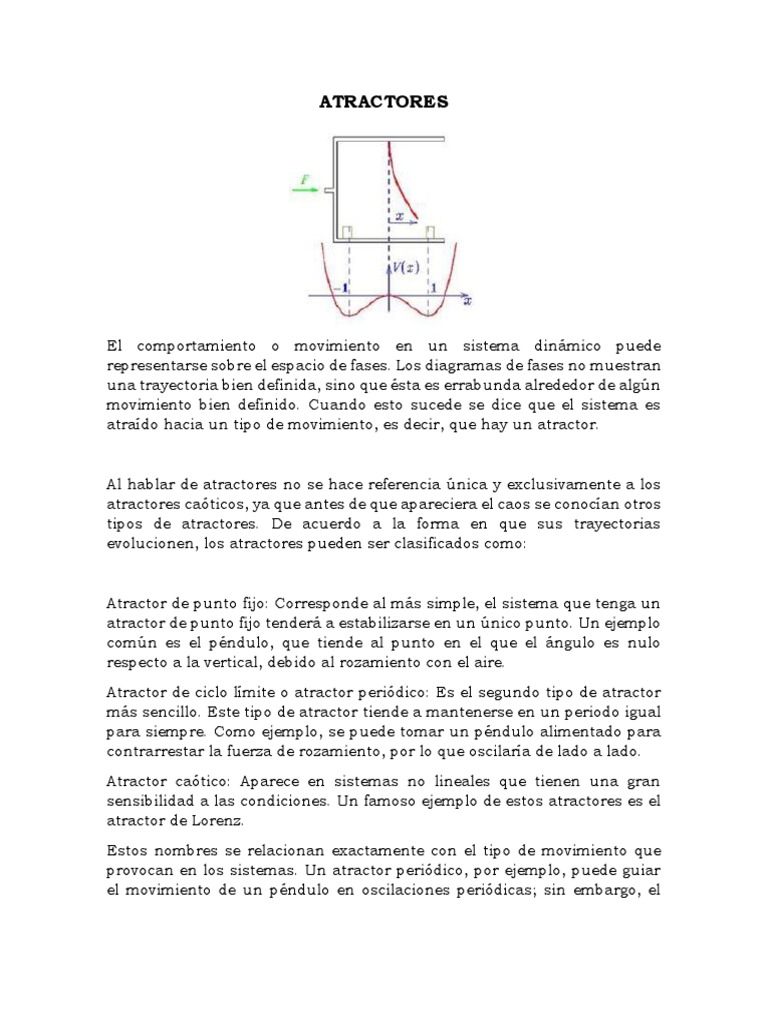 Tipos de Atractores en Sistemas Dinámicos | PDF | Teoría del caos | Atractor