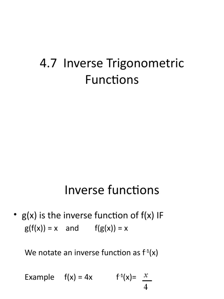 Inverse Trigonometric Functions | PDF | Mathematical Analysis ...