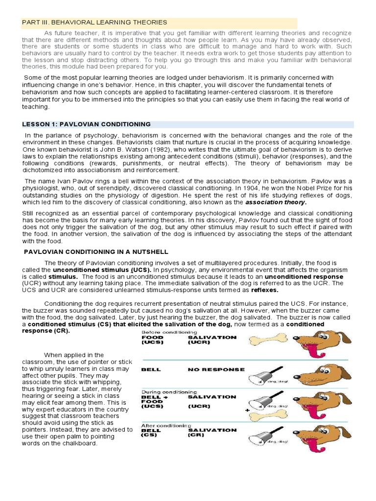 Understanding Pavlovian Conditioning | PDF | Reinforcement | Classical ...