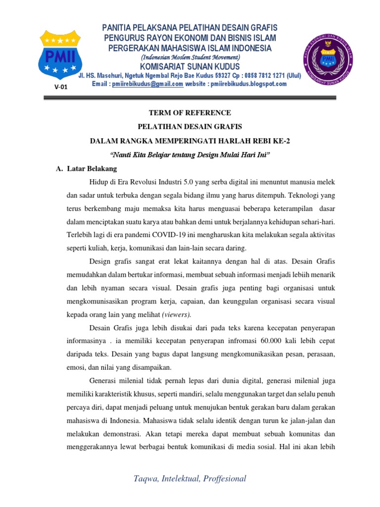 ToR Pelatihan Desain | PDF