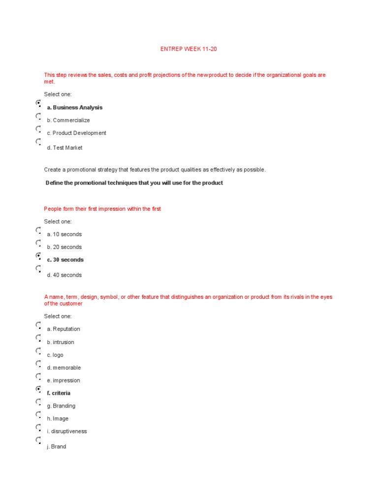 Entrep Week 11-20 | PDF | Balance Sheet | Brand