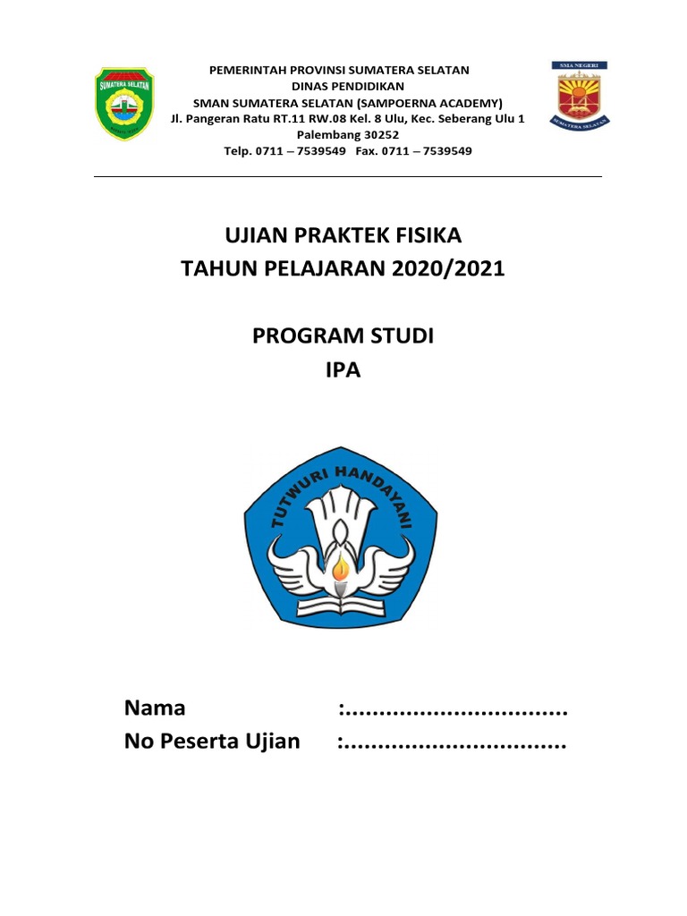 Ujian Praktik Fisika SMAN Sumatera Selatan | PDF | Metode & Bahan Ajar ...