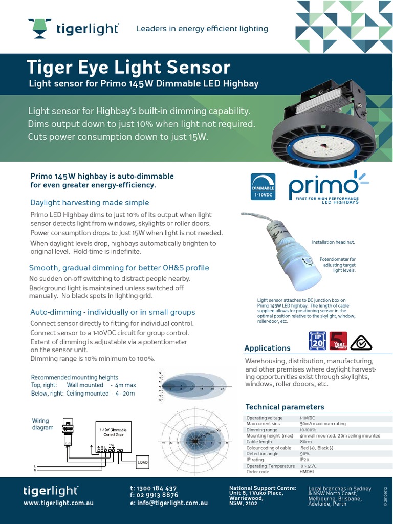 Tiger Eye Sensors Highbays | PDF | Electrical Components | Physical ...