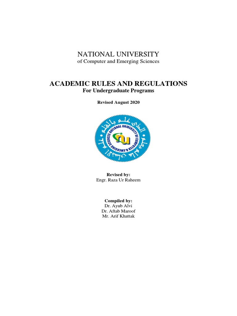 Academic Rules and Regulations: National University | Download Free PDF ...