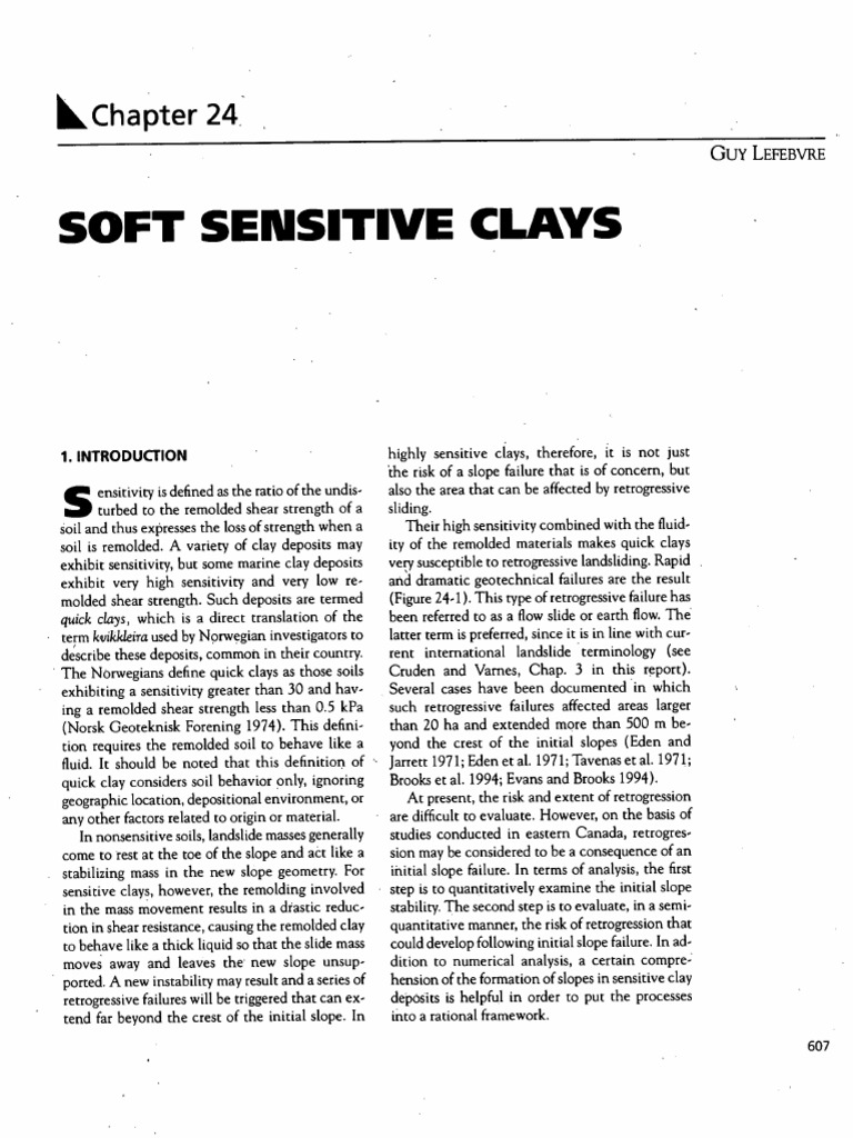 Understanding Sensitive Clays | PDF | Landslide | Strength Of Materials