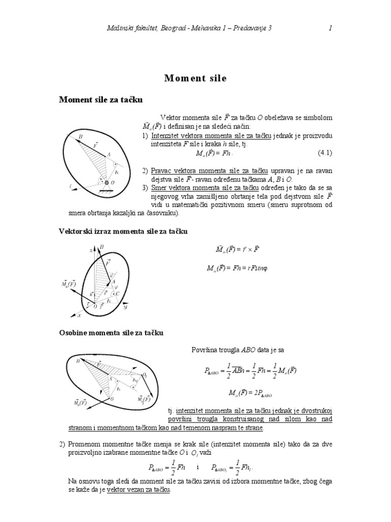 Mehanika 1-Predavanje3 | PDF