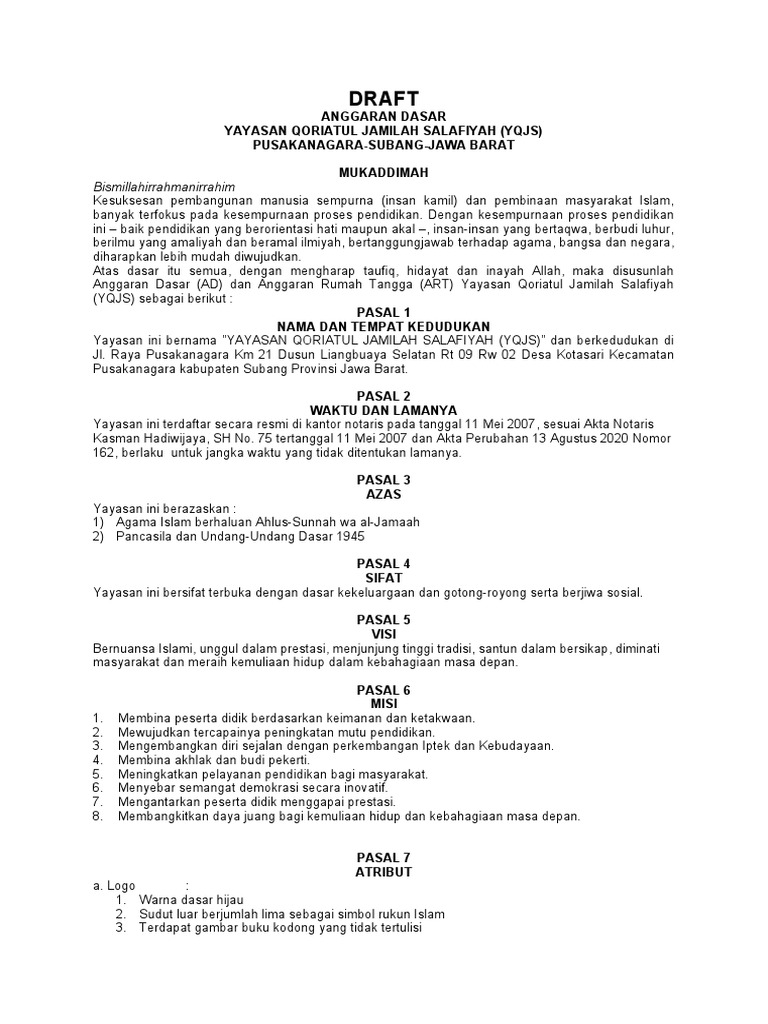 Draft Ad Art Yqjs | PDF | Karier & Perkembangan