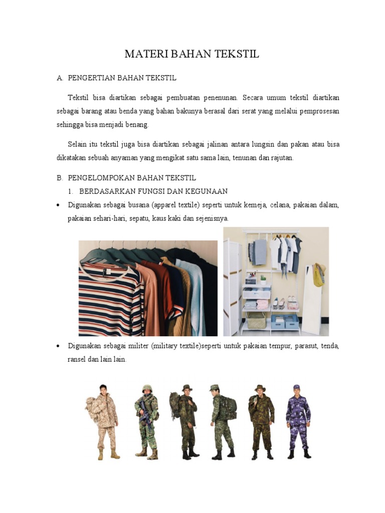 Materi Memahami Bahan Tekstil | PDF