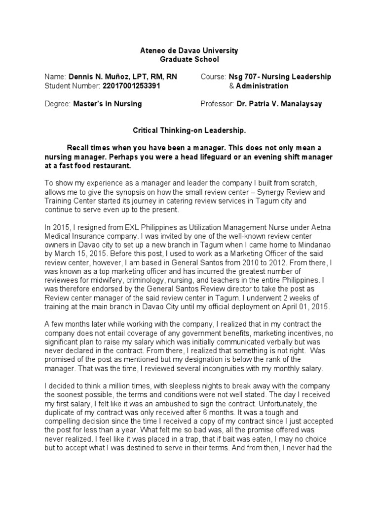 Critical Thinking - On Leadership | PDF | Motivation | Motivational