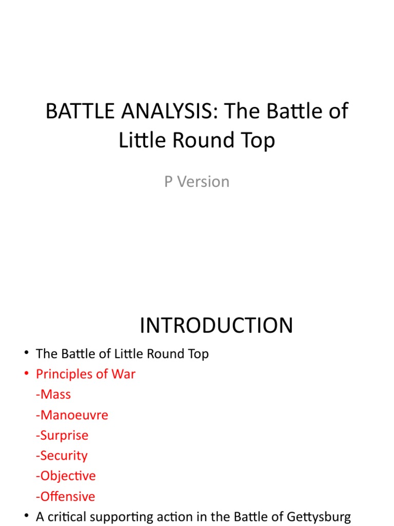 BATTLE ANALYSIS: The Battle of Little Round Top: P Version | Download ...