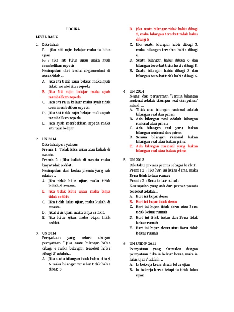 Logika Dasar: Kesimpulan dan Premis | PDF