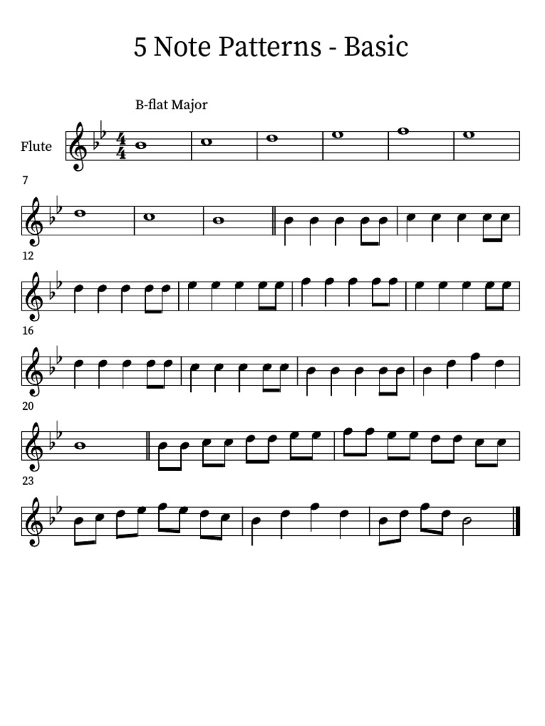 5 Note Patterns - Basic | PDF