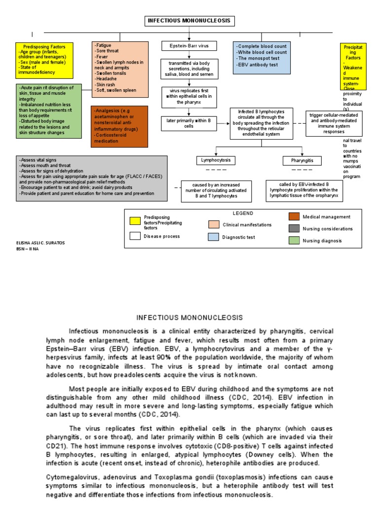Infectious Mononucleosis Concept Map | PDF | Medical Specialties ...