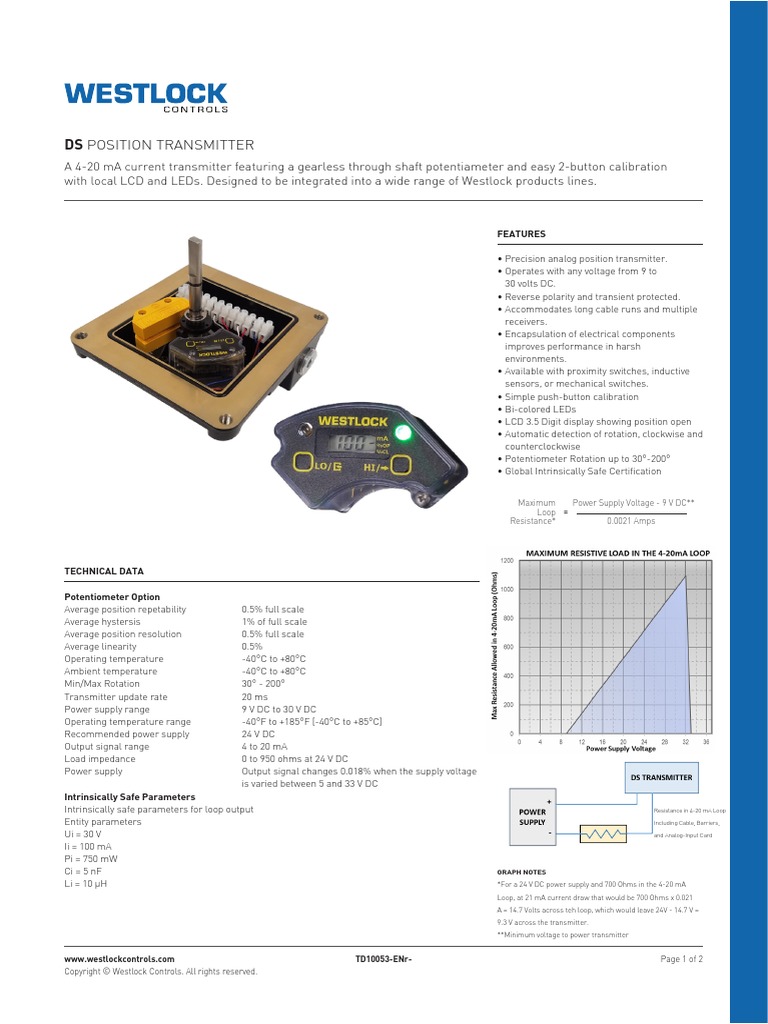 Westlock Control DS Position Transmitter - Instronline | PDF | Power ...