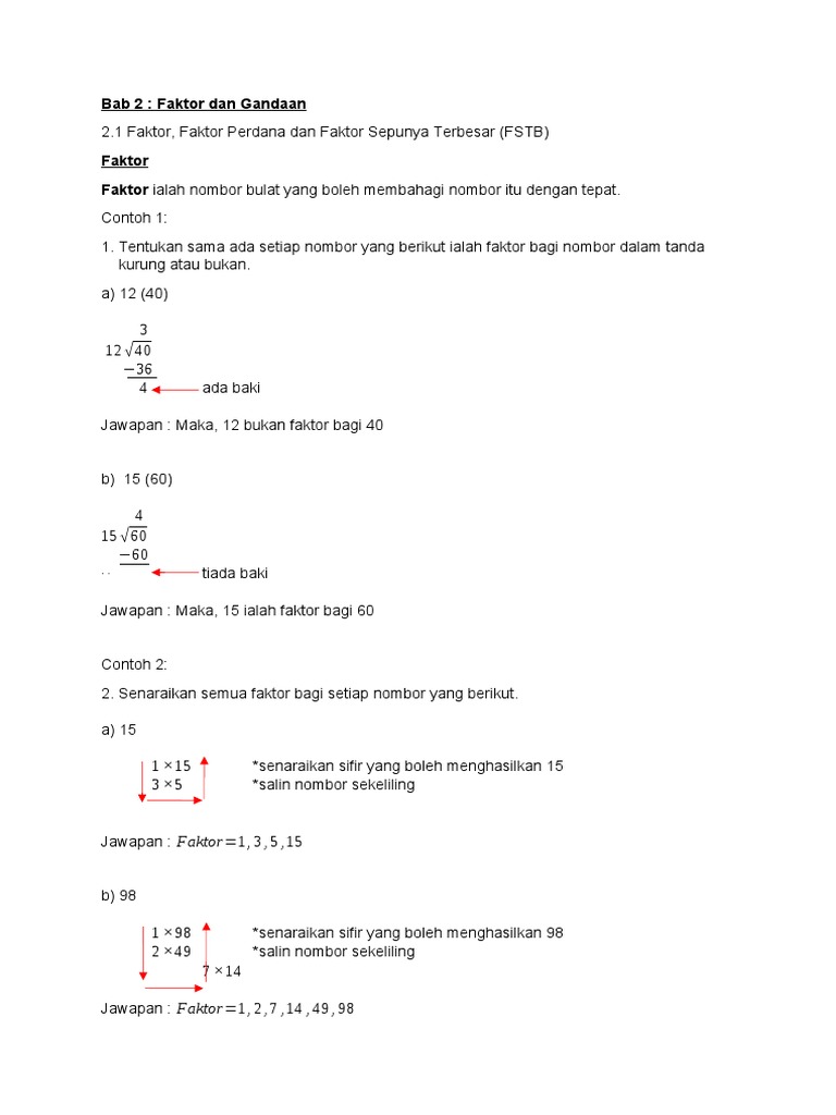 BAB 2 Faktor Dan Gandaan | PDF