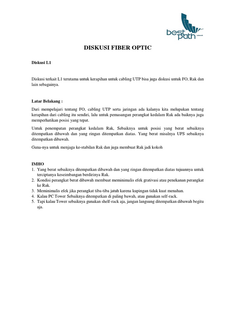Diskusi Fiber Optic | PDF | Komputer