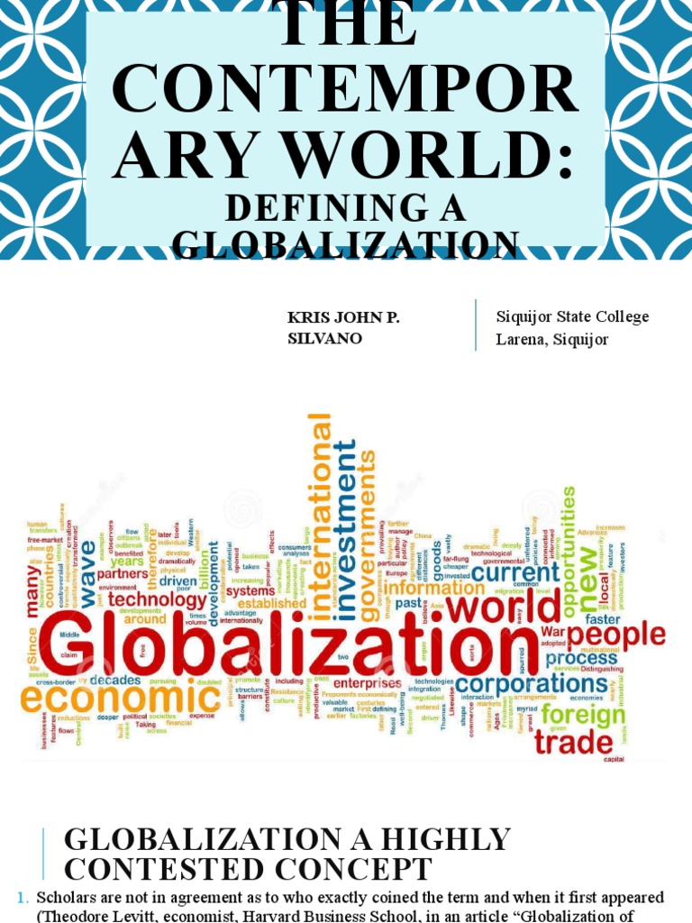 DEFINING GLOBALIZATION (The Contemporary World) | PDF | Multinational Corporation | Globalization