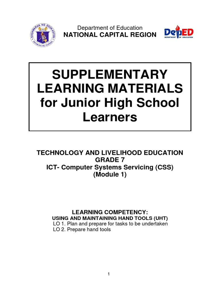 1 NCR-2021-ICT-CSS-Grade-7-Module-1 | PDF | Electrostatic Discharge | Screw