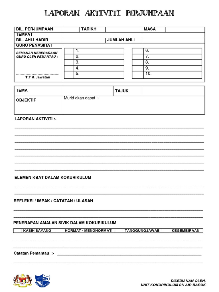 Format Laporan Kokurikulum | PDF