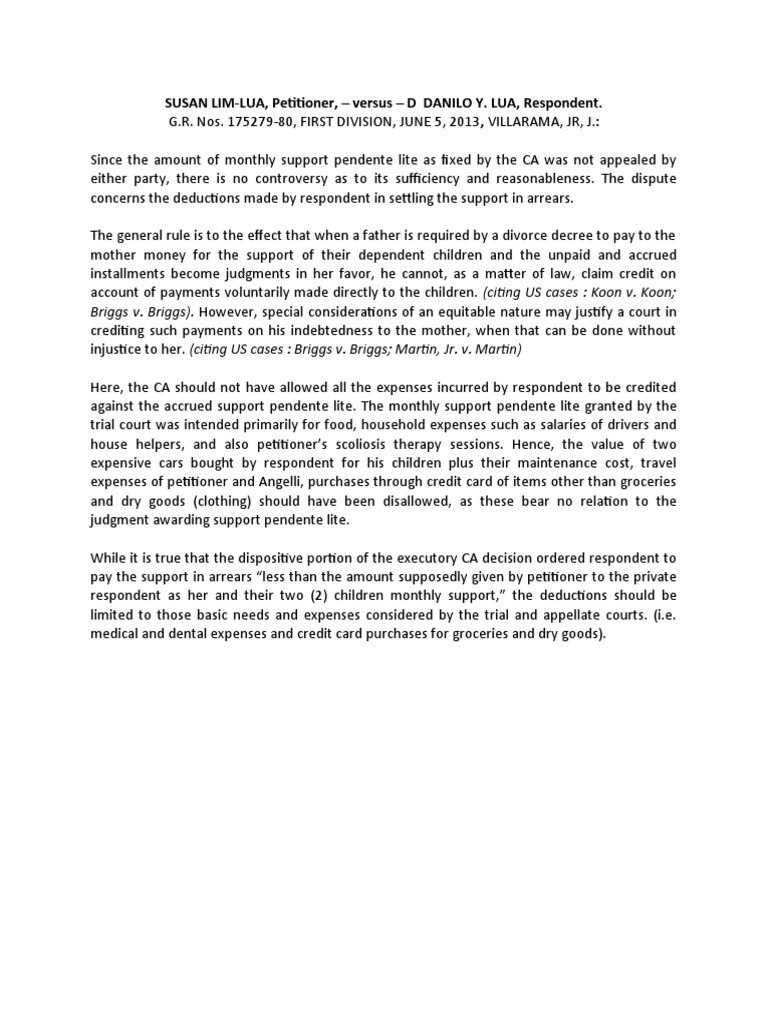 SUSAN LIM-LUA Vs DANILO Y. LUA | PDF | Politics | Law