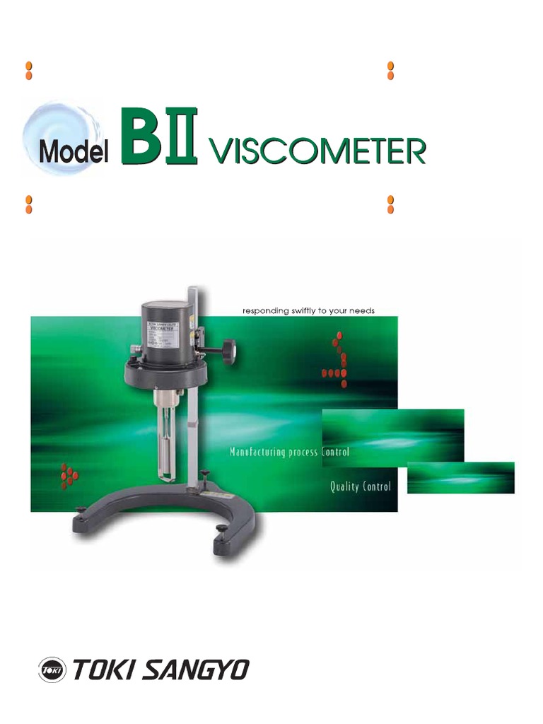 Viscometer Toki Sangyo - B II | PDF